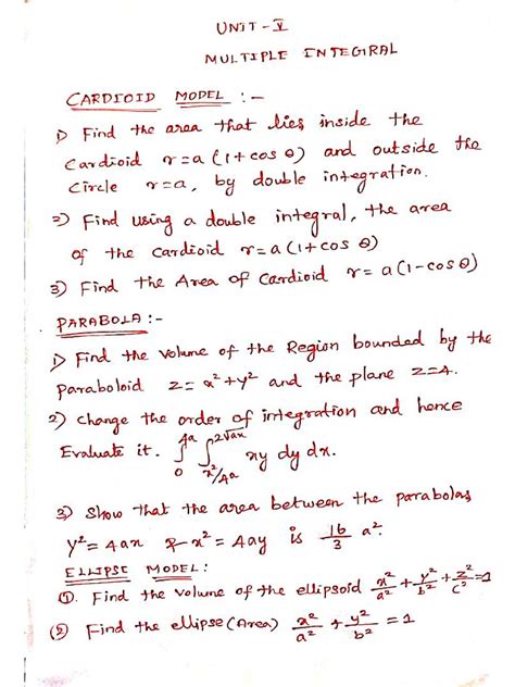 Unit 5 Multiple Integrals Pdf