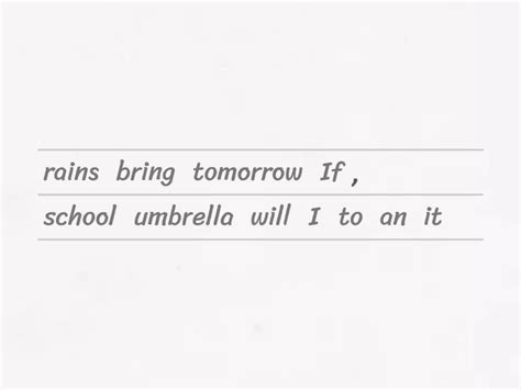 First Conditional Word Jumble Reordenar