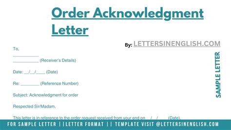 Order Acknowledgment Letter Letter Of Acknowledgement For Order Youtube