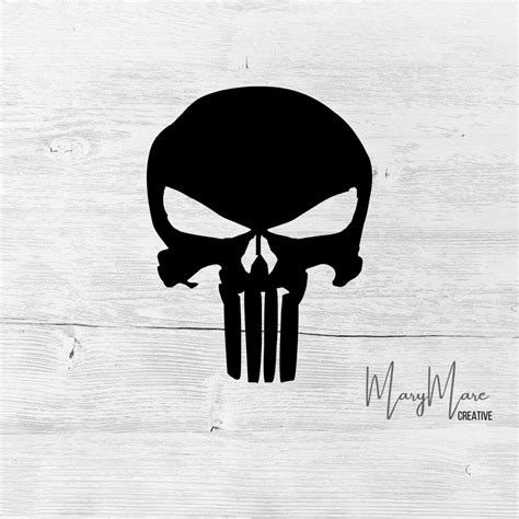The Punisher Skull Head Logo Digital Download Svg Png  Etsy