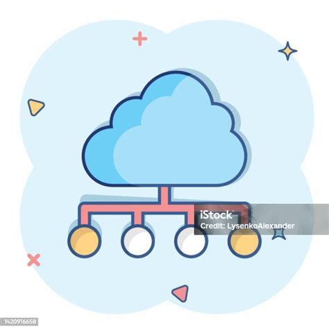 만화 스타일의 벡터 만화 클라우드 컴퓨팅 기술 아이콘 인포그래픽 분석 일러스트 픽토그램 네트워크 비즈니스 스플래시 효과 개념 개선에 대한 스톡 벡터 아트 및 기타 이미지