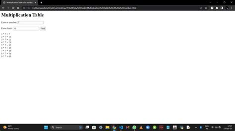 Sai Naidu B Gangumolu On Linkedin Output Multiplicationtable Code Html5 Javascript