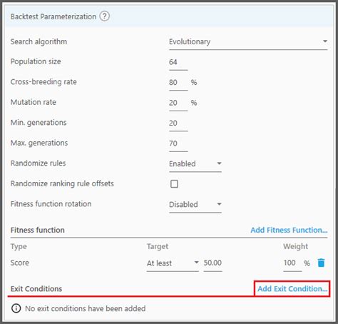 Add Exit Condition Button Portfolio Boss