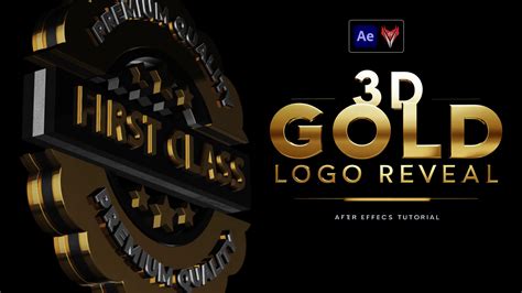 After Effects Tutorial How To Create A 3d Gold Logo Reveal Animation