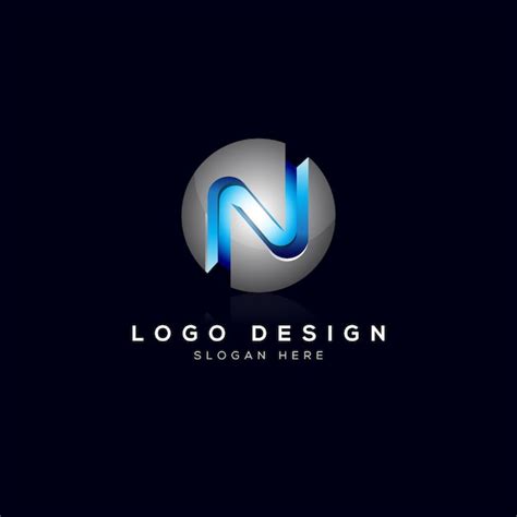Premium Vector N Letter 3d Logo Template