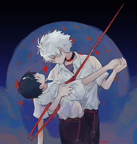 Ikari Shinji And Nagisa Kaworu Neon Genesis Evangelion And More Drawn By Meronmiruku