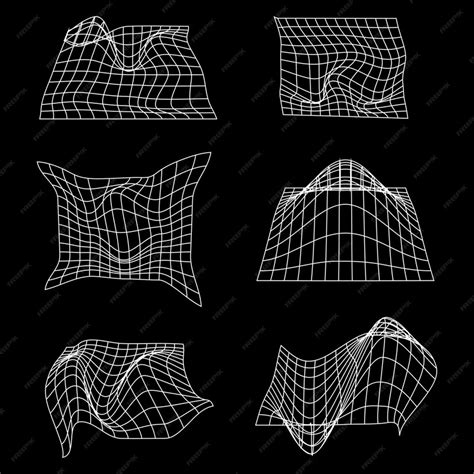 Premium Vector Wireframe Grid Vector Illustration Retro Futuristic Grid