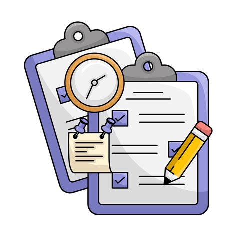 Task Clock Time With Pencil Illustration 34515382 Vector Art At Vecteezy