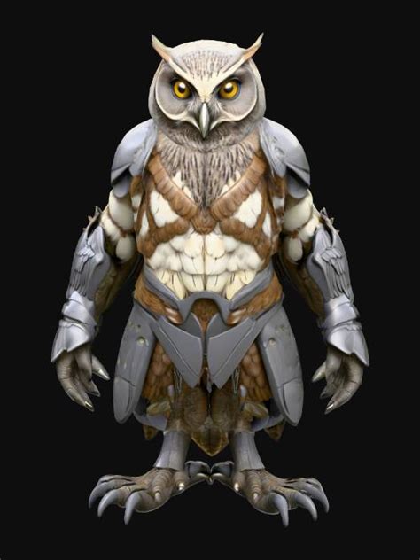 A Highly Detailed 3d Model Of A Owl Humanoid Creature The Creature