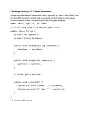 Challenge Activity Basic Inheritance Docx Challenge Activity