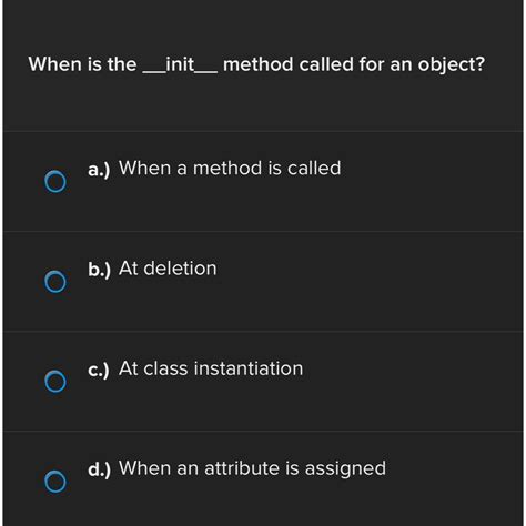 Solved When Is The Init Method Called For An Objecta