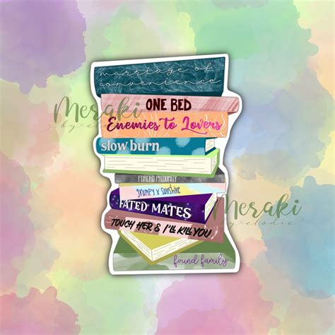 Book Trope V1 Sticker Enemies Lovers Forced Proximity One Etsy
