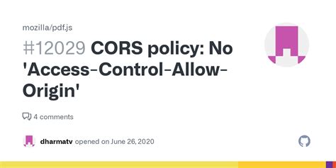 Cors Policy No Access Control Allow Origin · Issue 12029 · Mozilla