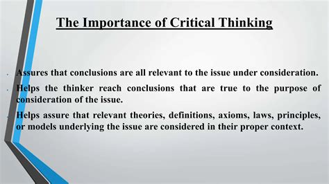 Critical Thinking Power Point Presentation Pptx