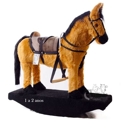 Cavalo Cavalinho Brinquedo Infantil Balanço Gangorra Madeira Pelucia