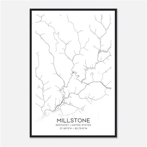 Millstone Kentucky Map Poster Modern Home Decor Wall Art Print