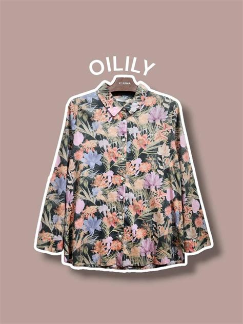38 오일릴리 플라워패턴 긴팔 셔츠 핑크 0320 헬로마켓