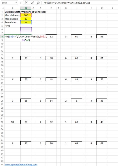 Algebra And Geometry Spreadsheetsolving Worksheets Library