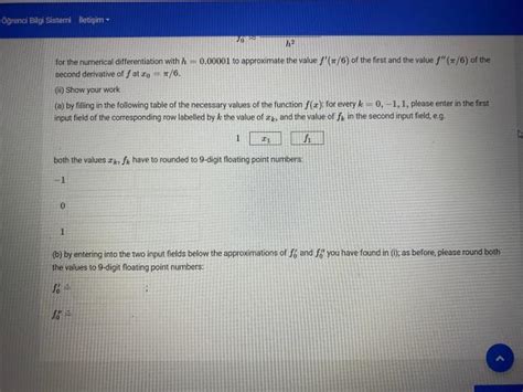 [solved] Numerical Differentiation Consider The Functio