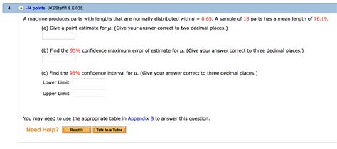 Solved 4 4 Points Jkestat11 8035 A Machine Produces