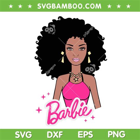 Afro Barbie Girl Pink Svg Png