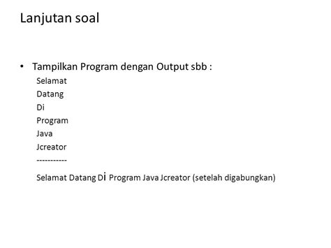 Contoh Soal Pemrograman Dasar Java