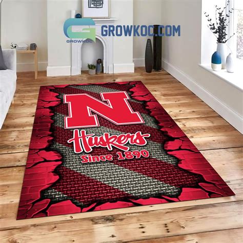 Nebraska Cornhuskers Football Team Living Room Rug Growkoc