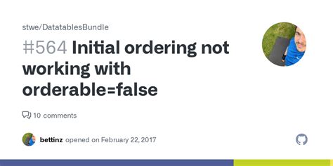 Initial Ordering Not Working With Orderablefalse · Issue 564 · Stwedatatablesbundle · Github
