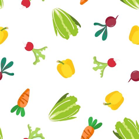 Premium Vector Seamless Hand Drawn Vegetable Pattern