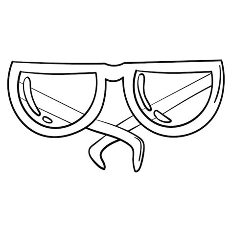 Premium Vector Doodle Sticker With Simple Glasses