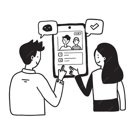 Premium Vector A Man Working With A Laptop And A Picture Of A Man Working On A Computer