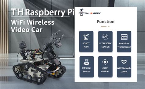 Jp Xiaor Geek Raspberry Pi スマート Wifi ロボット キット ロボット アーム タンク