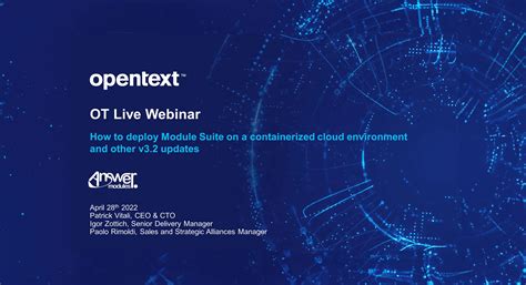 How To Deploy Module Suite On A Containerized Cloud Answermodules