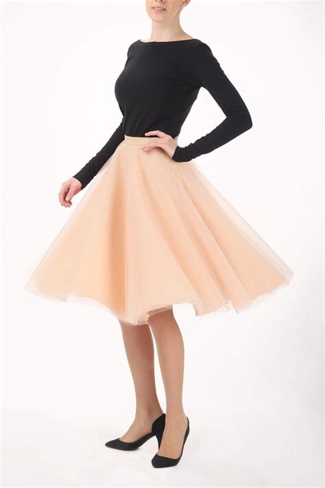Circle Skirt Circle Tulle Skirt Champagne Skirt By Fanfaronada