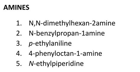 Solved Amines 1 N N Dimethylhexan 2amine 2