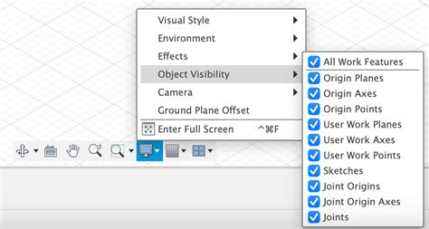 How To Show Hide Joints Planes Axes Points And Sketches In Fusion