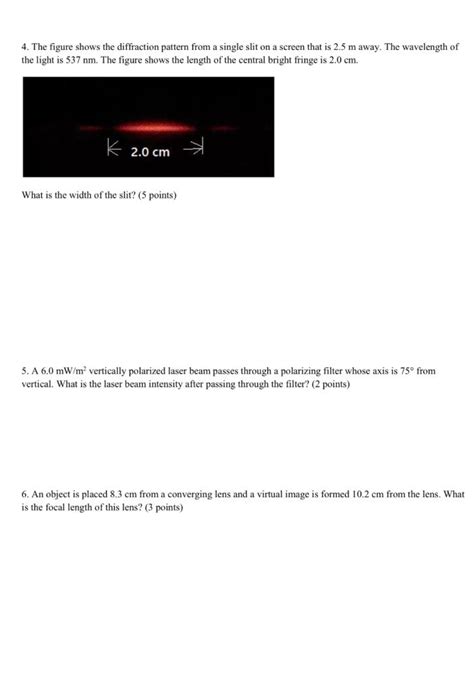 Solved The Figure Shows The Diffraction Pattern From A Chegg