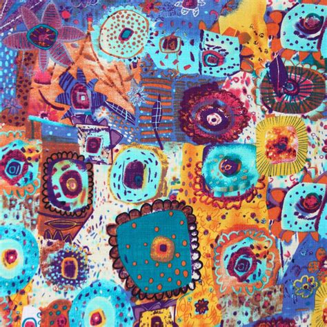 Multi Abstract Cotton And Rayon Ditto Fabrics