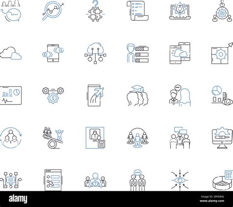 Project Coordination Line Icons Collection Collaboration Planning