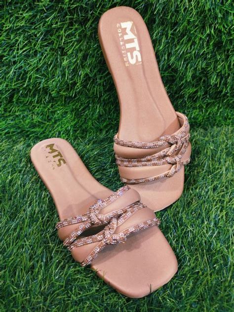 Latest Flat Chappal For Women Fancy Strip Design Medora Store Daraz Pk
