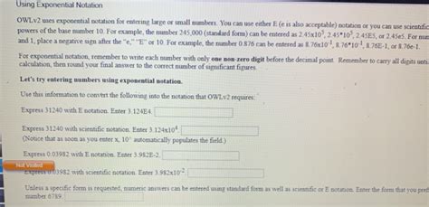 Solved Using Exponential Notation Owlv2 Uses Exponential