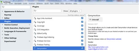 Android How Do I Connect Studio To Genymotion Virtual Device Stack