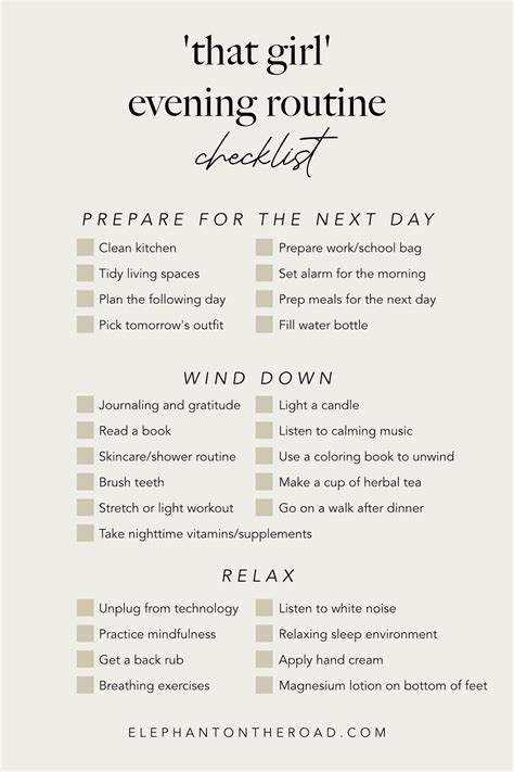 Evening Routine Checklist