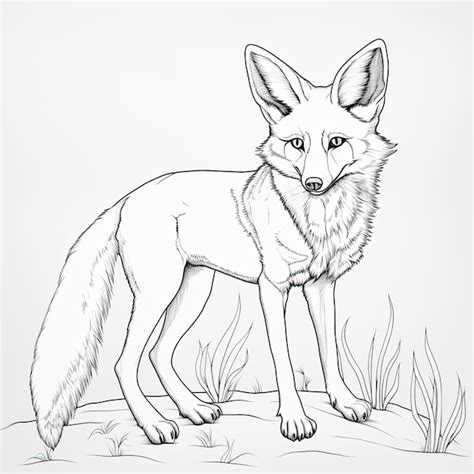 Premium Photo Black And White Coloring Picture Of A Jackal