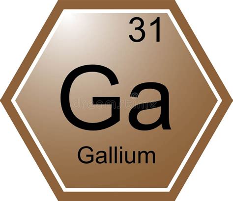 The Symbol Of The Chemical Element Ga Is Gallium Stock Vector