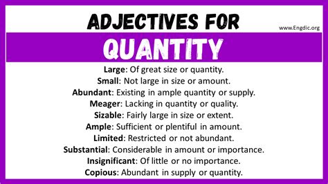 20 Best Adjectives For Quantity Words To Describe Quantity Engdic