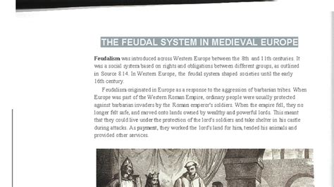 Hist 101 The Feudal System In Medieval Europe Key Features And