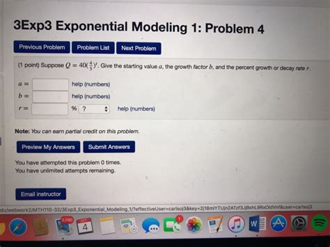 Solved 3exp3 Exponential Modeling 1 Problem4 Previous