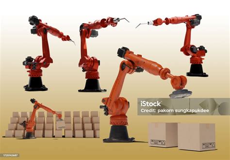 팔 로봇 Ai 제조 박스 제품 제조업을 위한 대상 기술 미래의 제품 수출입 제품 식품 화장품 의류 창고 기계적 미래 기술 0명에 대한 스톡 사진 및 기타 이미지 Istock