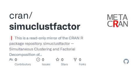 GitHub Cran Simuclustfactor Exclamation This Is A Read Only Mirror Of The CRAN R Package